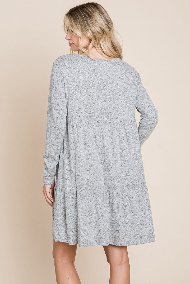 Brushed Hacci Tiered pleated Mini Dress – unify uk General Store